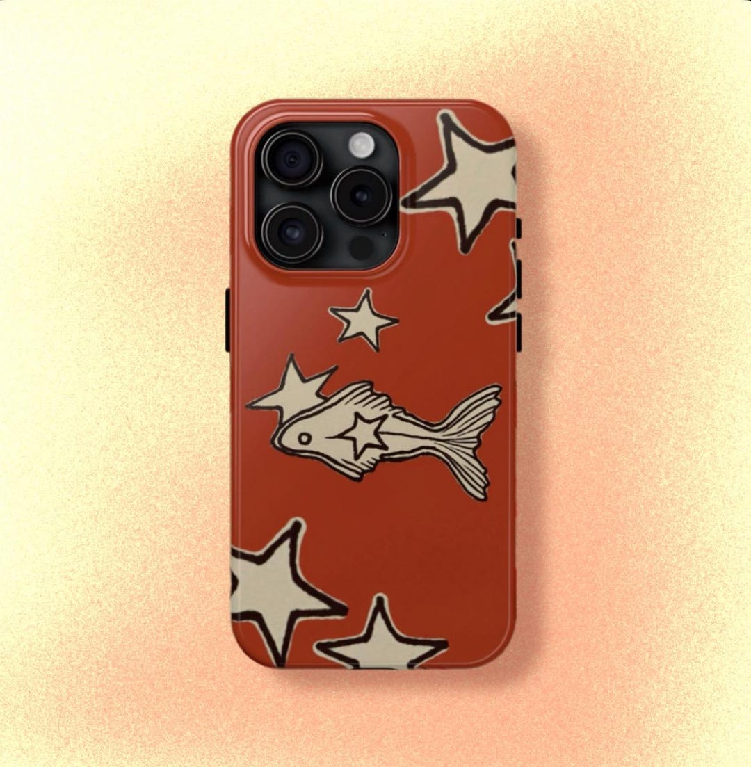 Orange Star Goldfish Phone Case Cute Y2K Ocean Celestial Grunge Cool ...