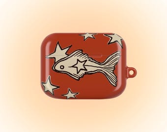 Navy Blue Star Goldfish AirPod Case, Y2K Coastal Grunge Cover, Cute ...