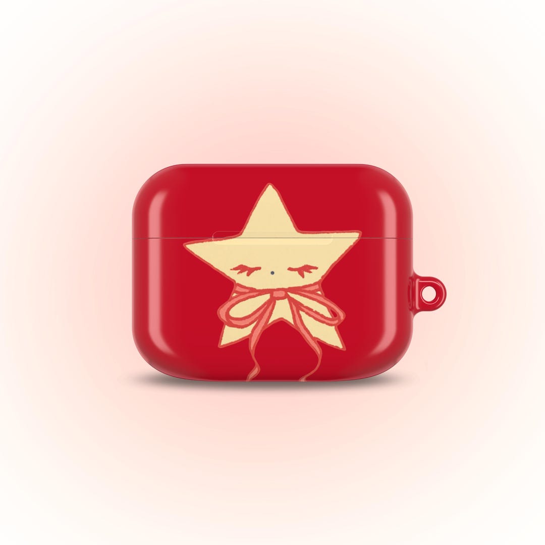 Red Star Bow AirPod Case, Cute Y2K Celestial Art, Bold Adorable ...