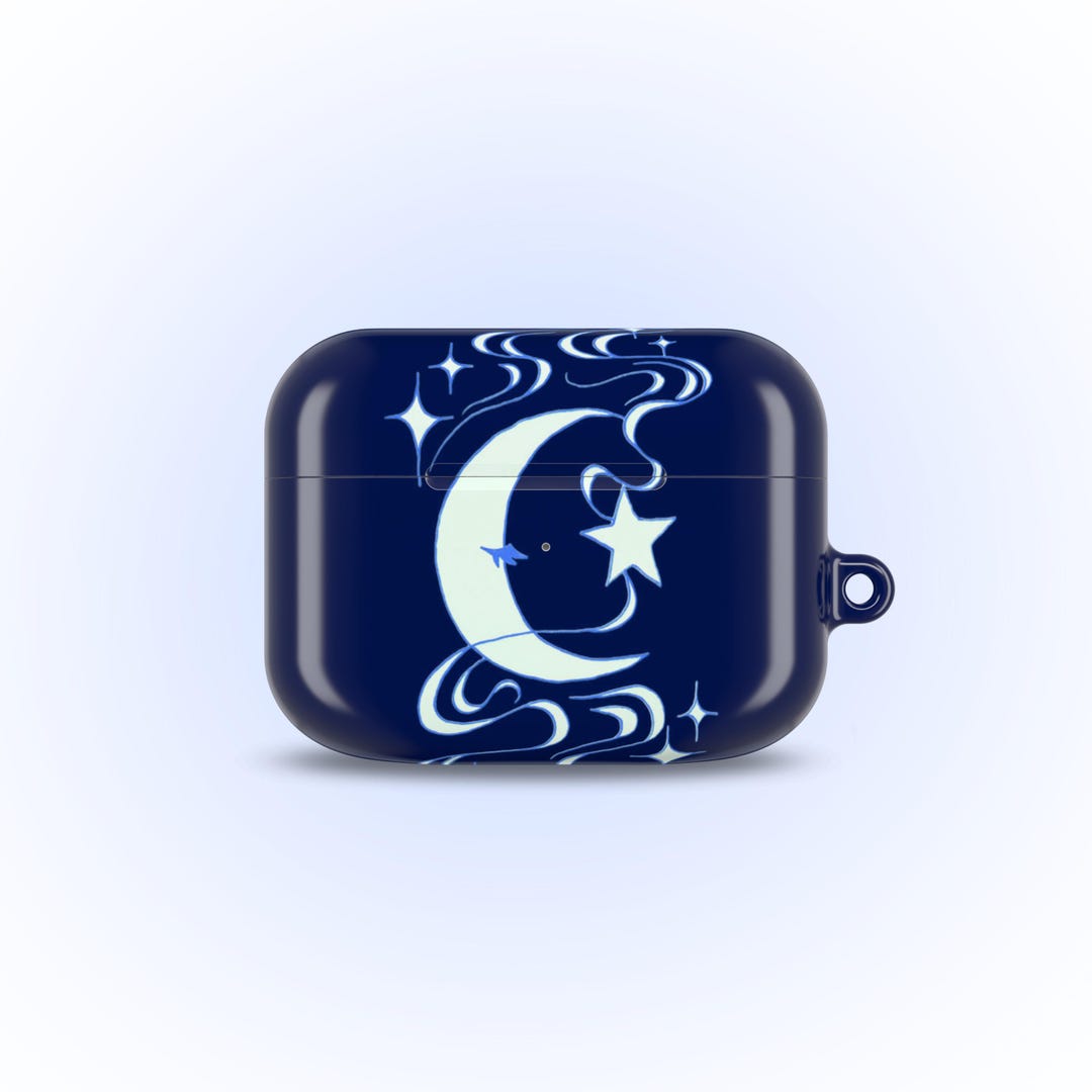Blue Moon and Stars AirPod Case, Y2K Cute Celestial Art Accessories ...