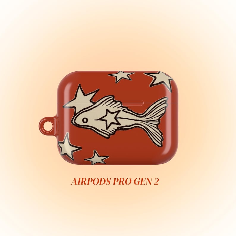 Orange Star Goldfish AirPod Case, Y2K Grunge Cover Cute Accessories ...