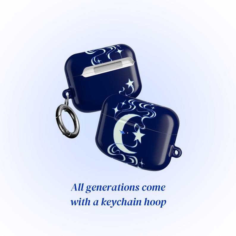 Blue Moon and Stars AirPod Case, Y2K Cute Celestial Art Accessories ...