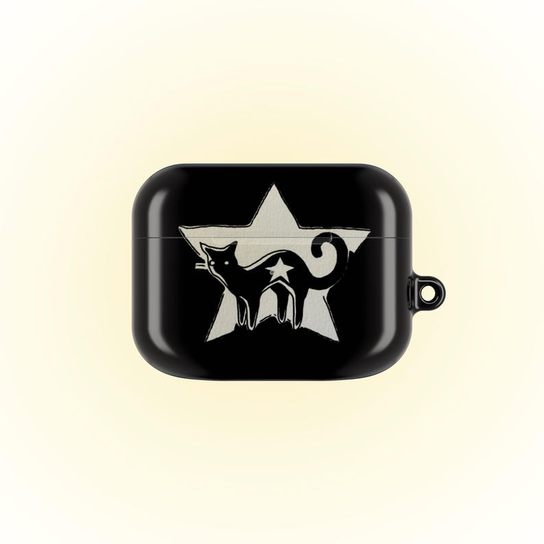 Black Cat Star AirPod Case, Y2K Grunge Gothic Cover, Cute Accessories ...