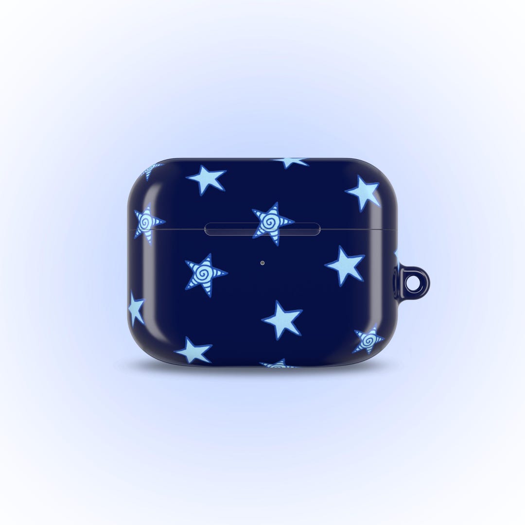 Navy Blue Star Pattern AirPod Case, Cute Celestial Y2K, Accessories ...