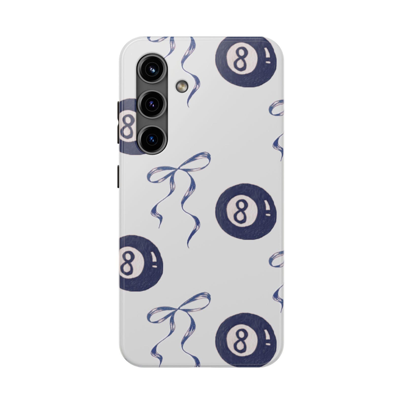 Navy Blue 8 Balls and Bows Phone Case Coquette Soft Minimalist Cool ...