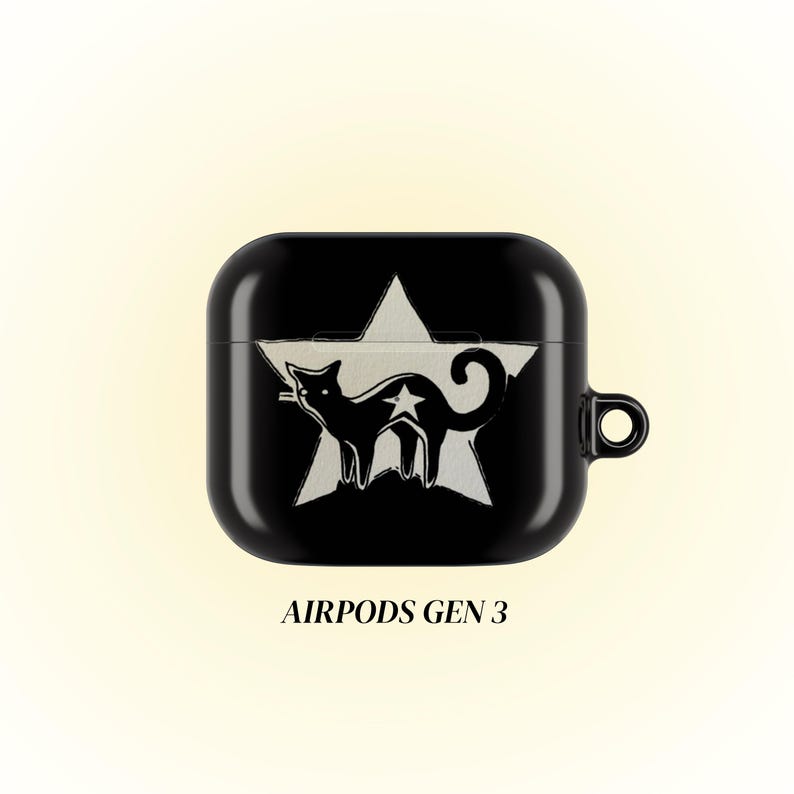 Black Cat Star AirPod Case, Y2K Grunge Gothic Cover, Cute Accessories ...