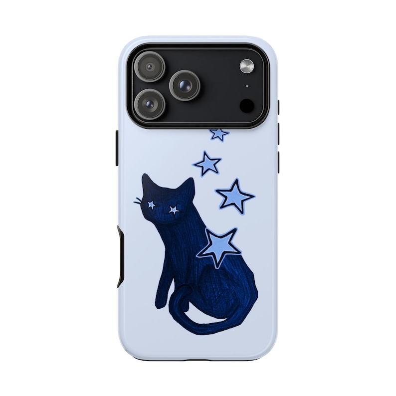 Blue Star Cat Phone Case Cute, Y2K Grunge Celestial Whimsy Cool Girl ...