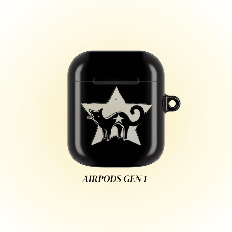 Black Cat Star AirPod Case, Y2K Grunge Gothic Cover, Cute Accessories ...