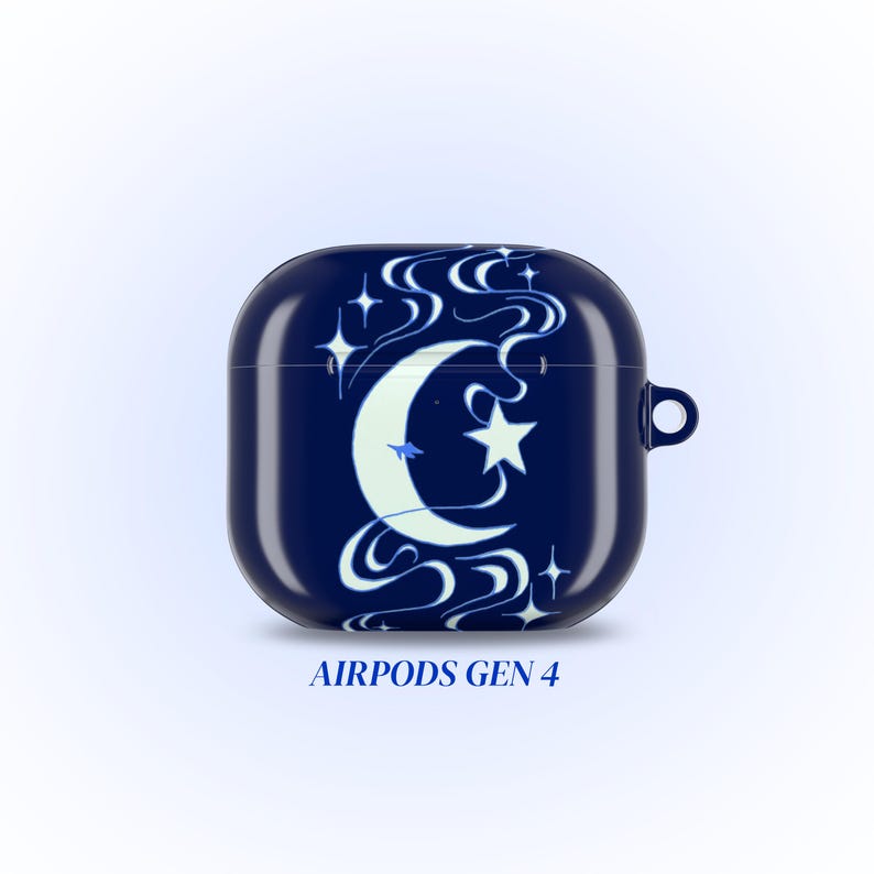 Blue Moon and Stars AirPod Case, Y2K Cute Celestial Art Accessories ...