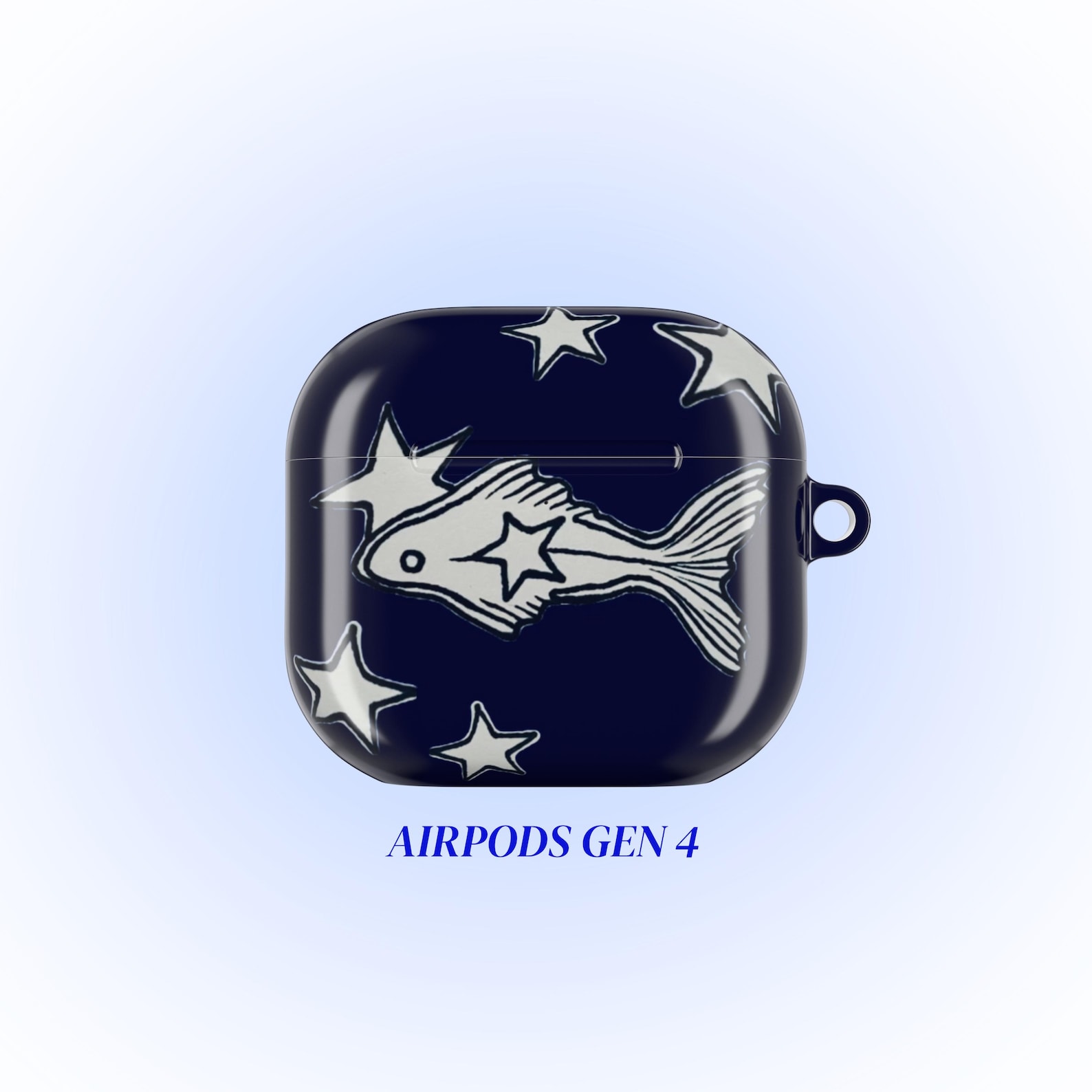 Navy Blue Star Goldfish AirPod Case, Y2K Coastal Grunge Cover, Cute ...