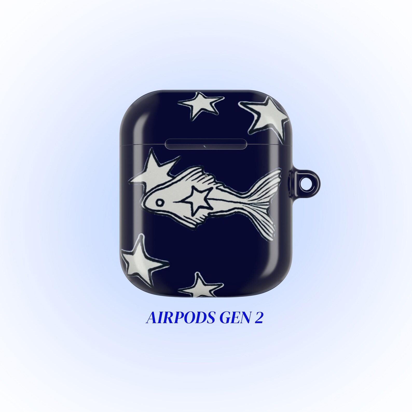 Navy Blue Star Goldfish AirPod Case, Y2K Coastal Grunge Cover, Cute ...