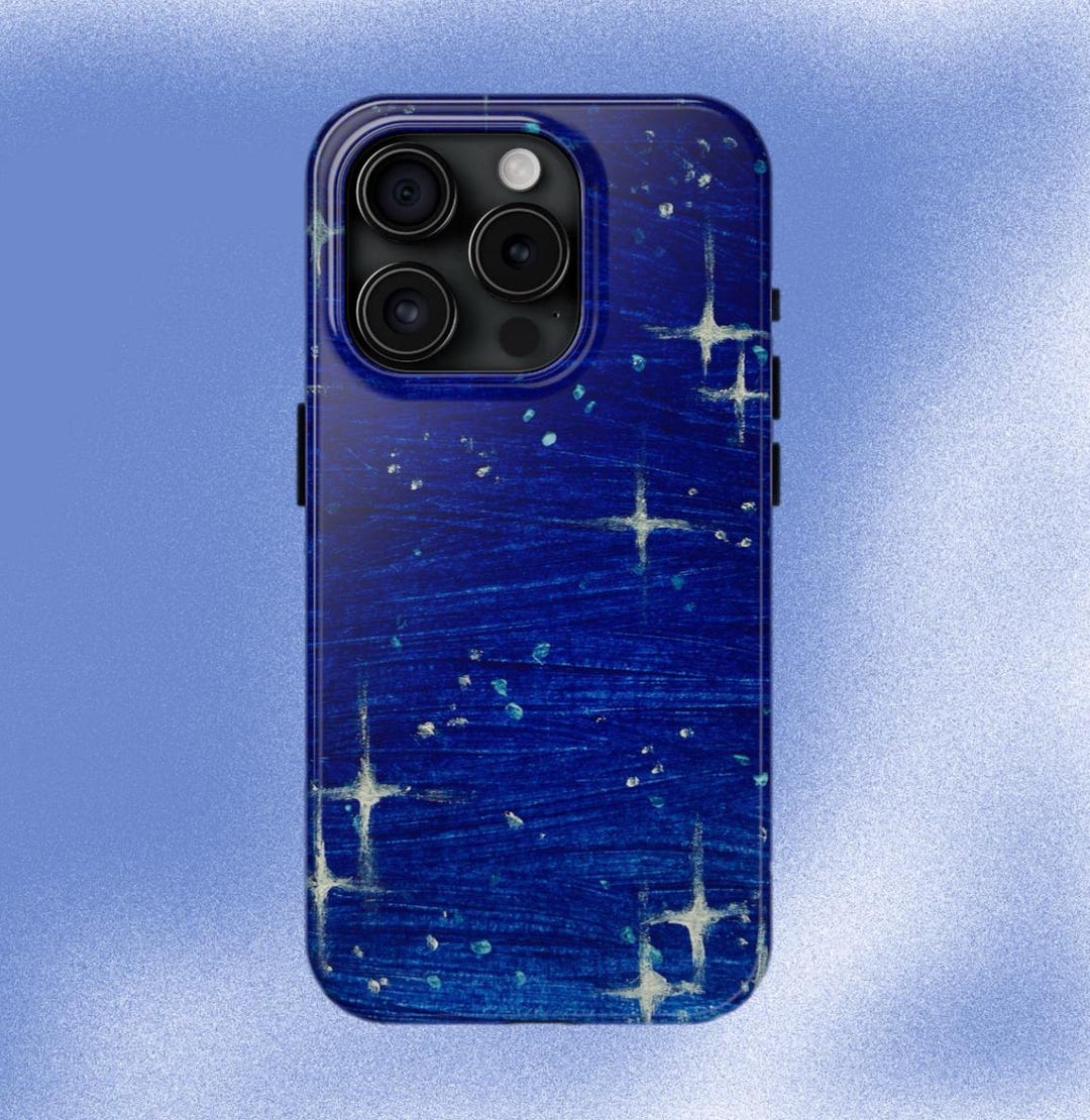 Dark Blue Stars Night Sky Phone Case Y2K Grunge Celestial Universe Cool ...