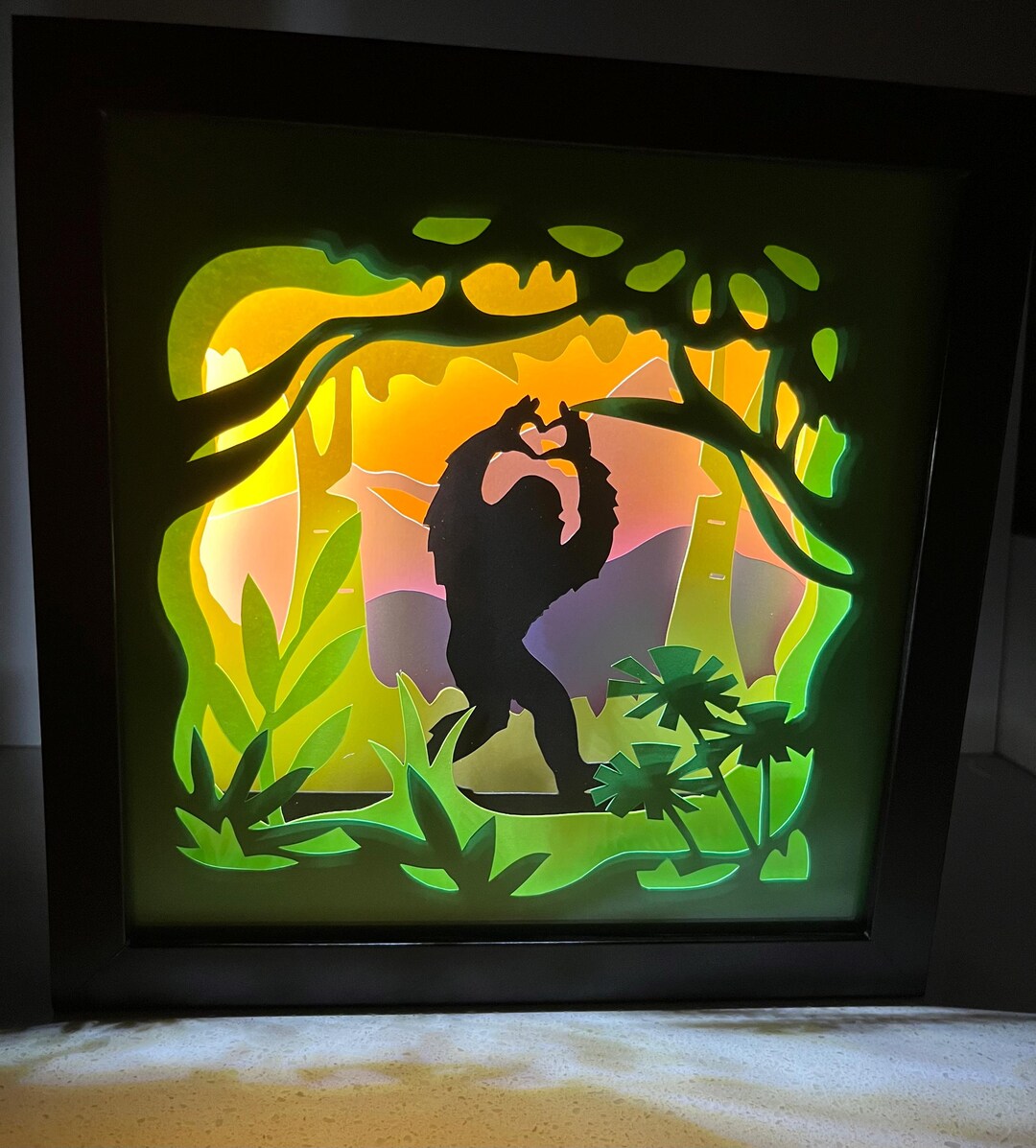 DIY Night Light Shadow Box, Big Foot Size 8x8x3'' - Etsy