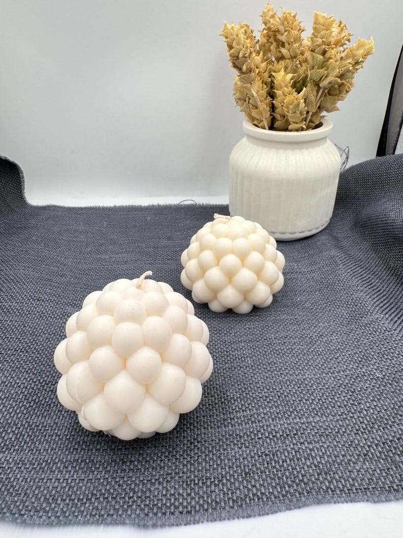 White Bubble Candle Modern Decorative Candle Unique Home Decor - Etsy