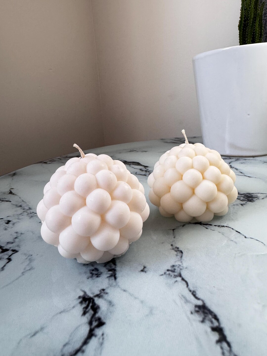White Bubble Candle Modern Decorative Candle Unique Home Decor - Etsy