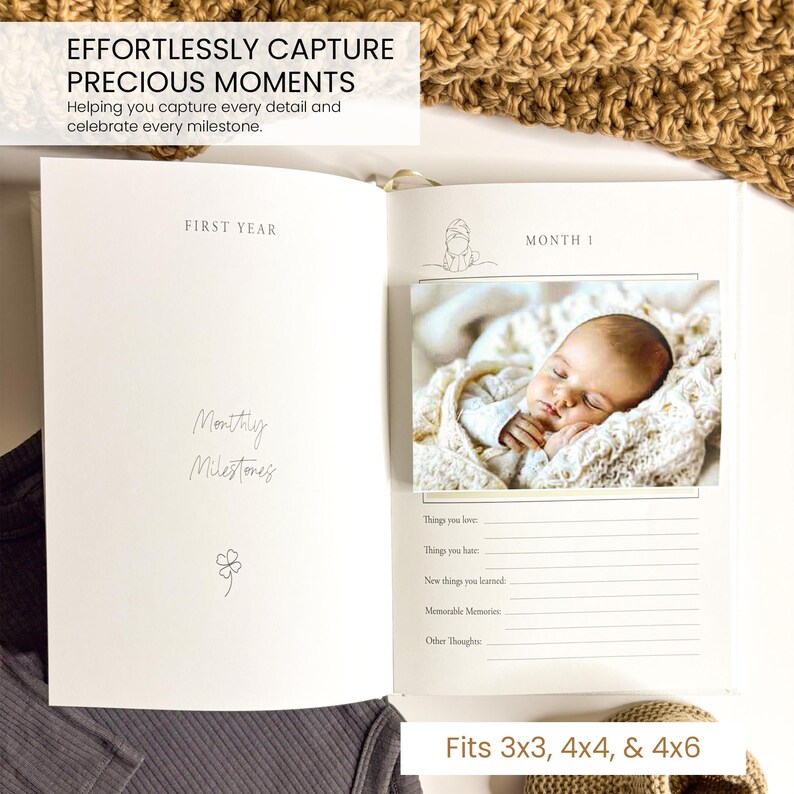 Linen Pregnancy Journal and Baby Memory Book - Gender Neutral, Baby ...