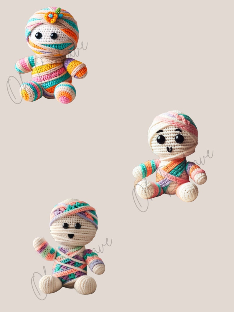 Digital Download Only. Crochet Rainbow Mummies in PNG Format. This is ...