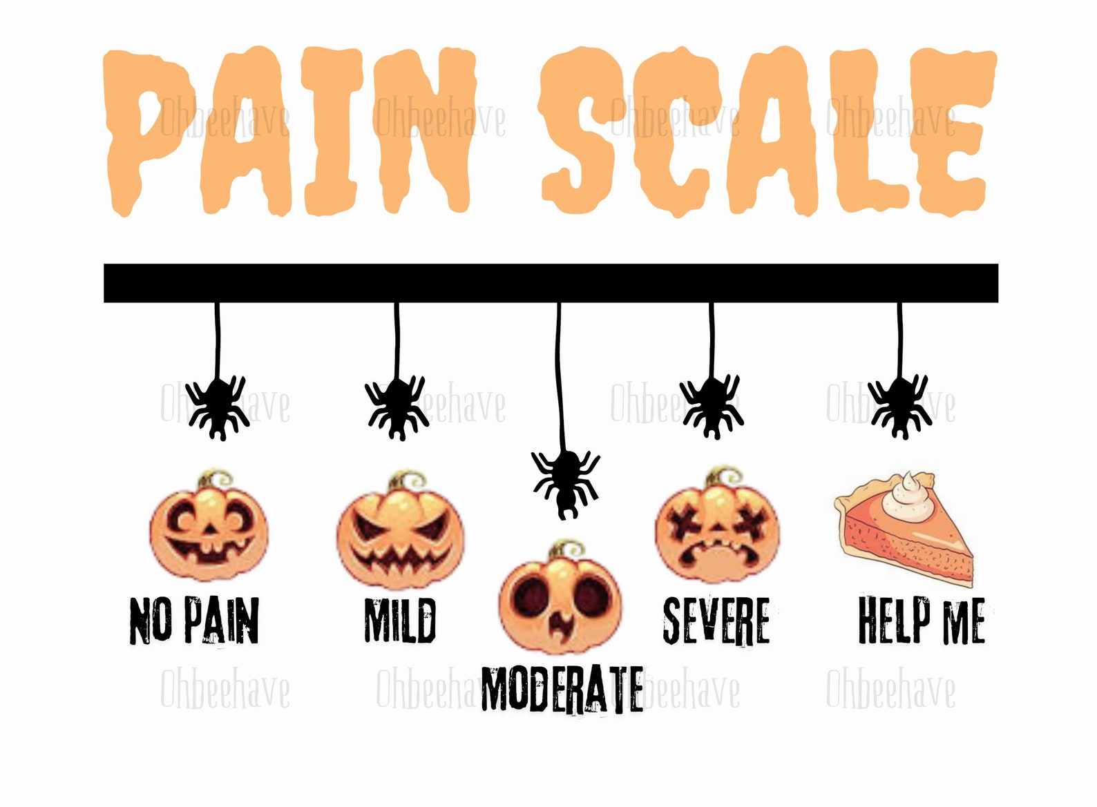 Digital Download Only. PNG. Halloween Themed Pain Scale. Nurse Clothing ...