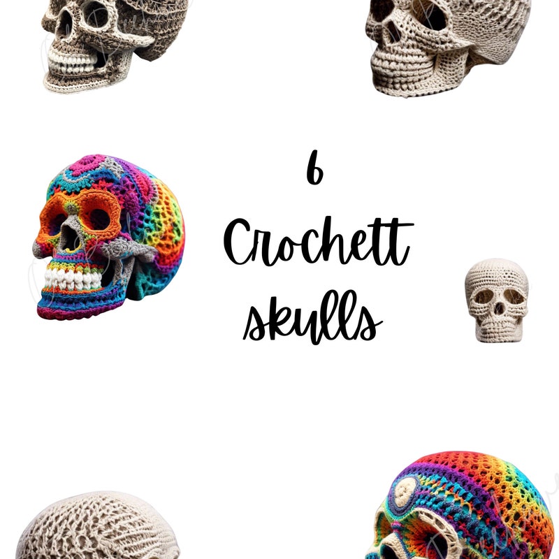Crochet Skull Clipart - Etsy UK
