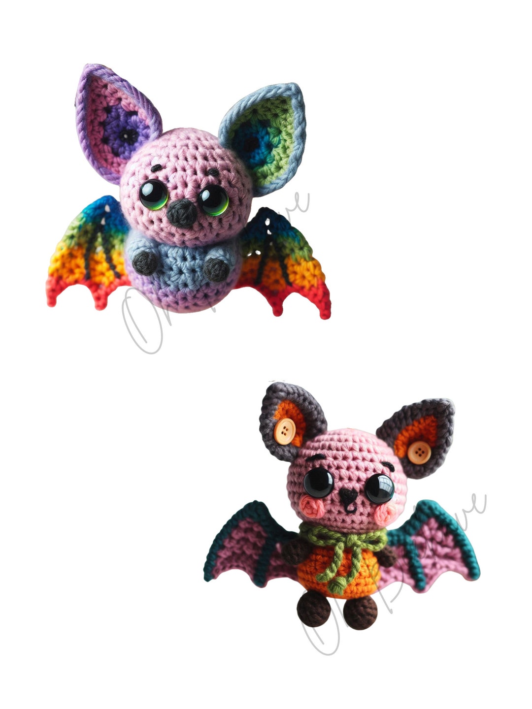 Digital Download Only. 2 Images. Colorful Bats in Unique Crochet Design ...