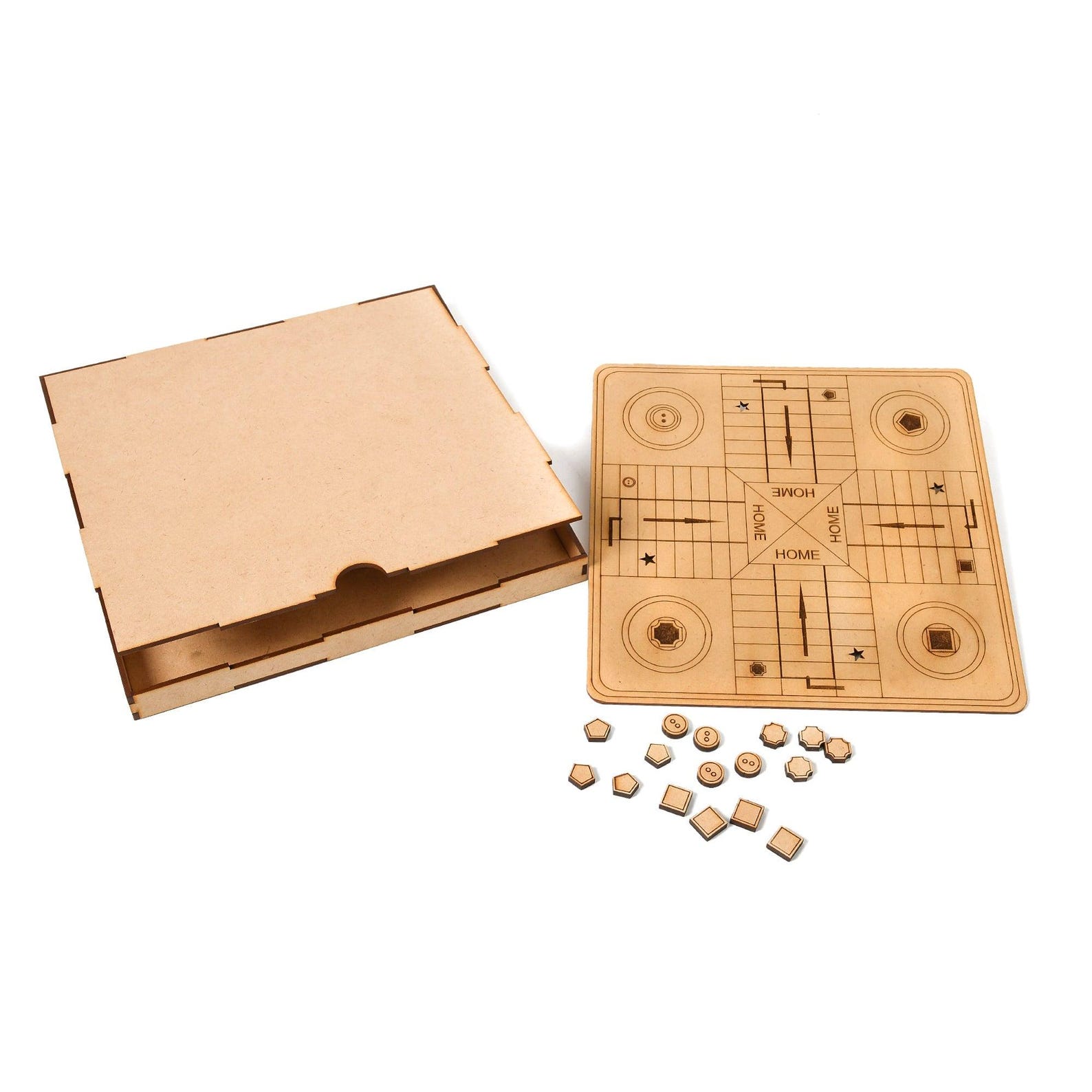 Handcrafted Wooden Ludo Board Game, Classic Game Night Essential ...