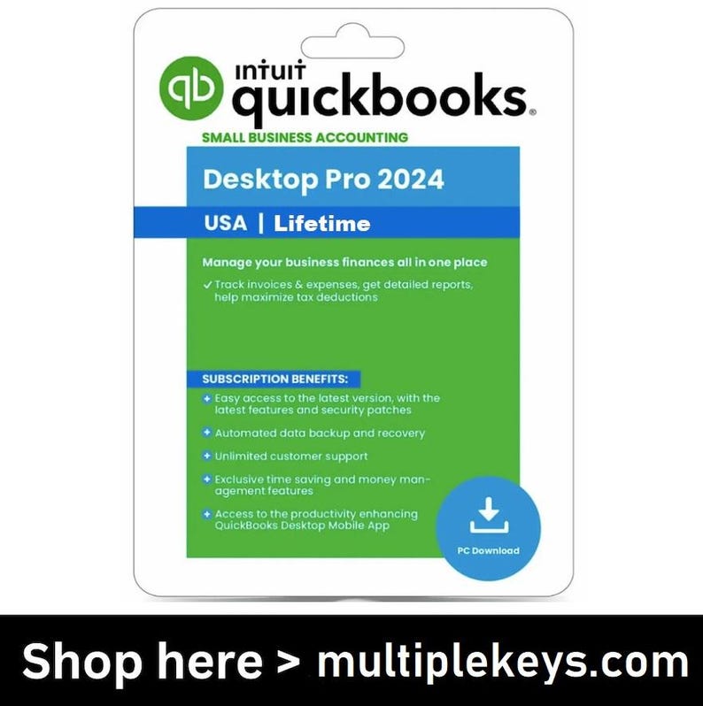 Quickbooks Desktop Pro 2024 USA Quickbooks Lifetime - Etsy