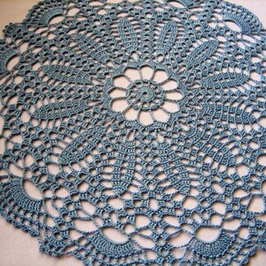Blue Crochet Doily, Lace Doily, Blue Table Center Crochet, Lace, Napkin ...