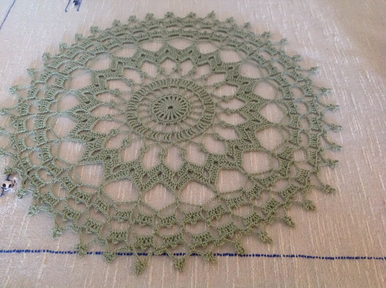 Hand Crocheted Green Doily, New - Etsy