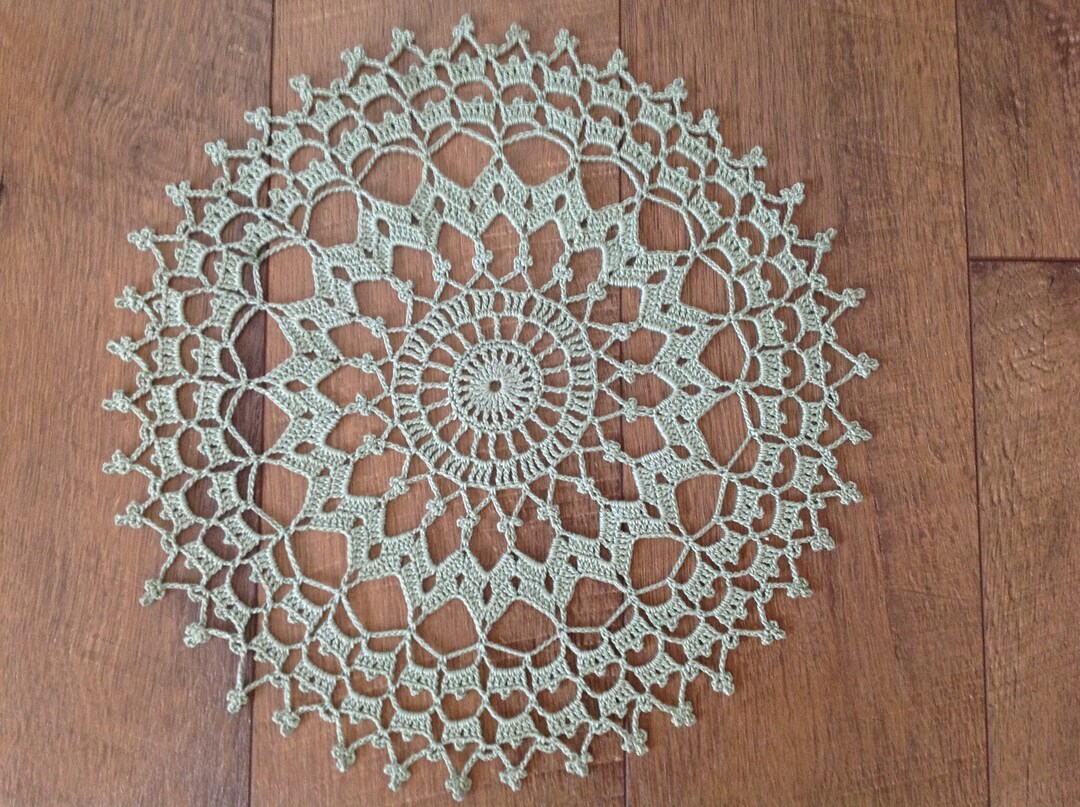 Hand Crocheted Green Doily, New - Etsy