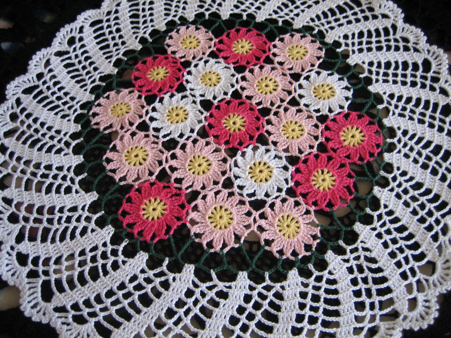 Crochet Spring Floral Doily New Ready to Mail - Etsy