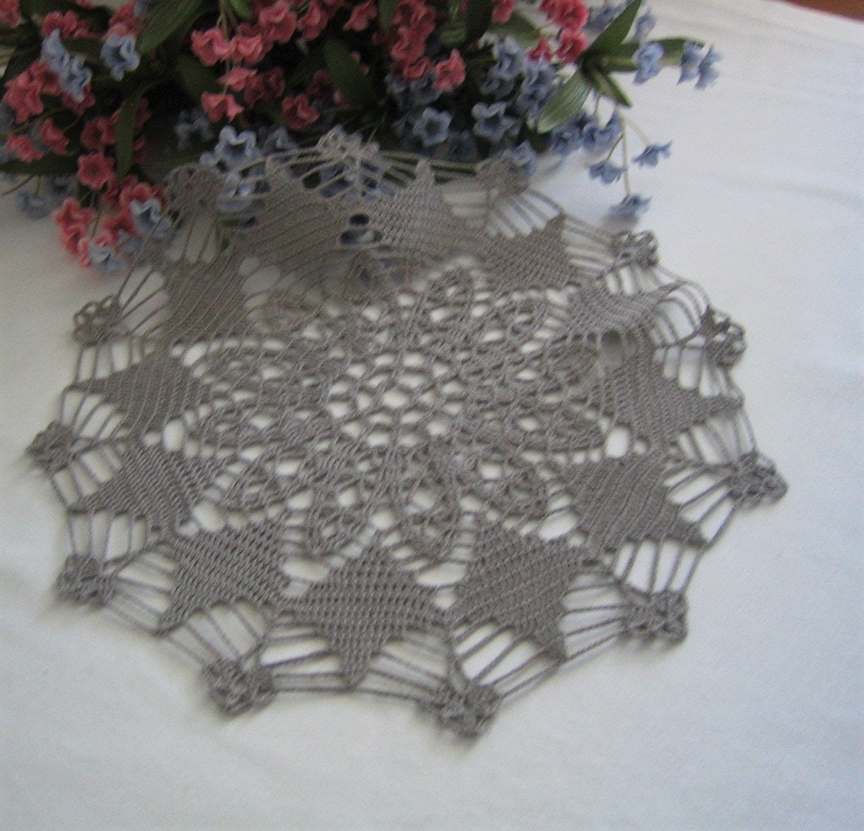 Grey, Dainty Crochet Doily, New New! - Etsy