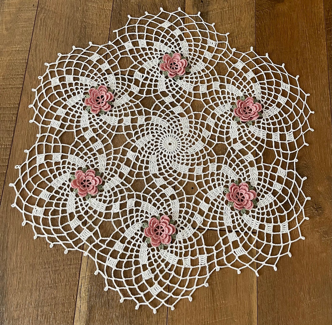 Dancing Roses, Hand Made Doily, New, Made to Order - Etsy