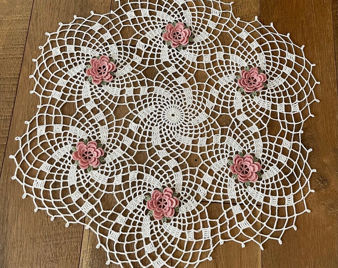 Dancing Roses, Hand Made Doily, New, Made to Order - Etsy