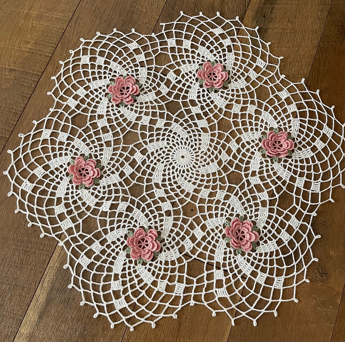 Dancing Roses, Hand Made Doily, New, Made to Order - Etsy