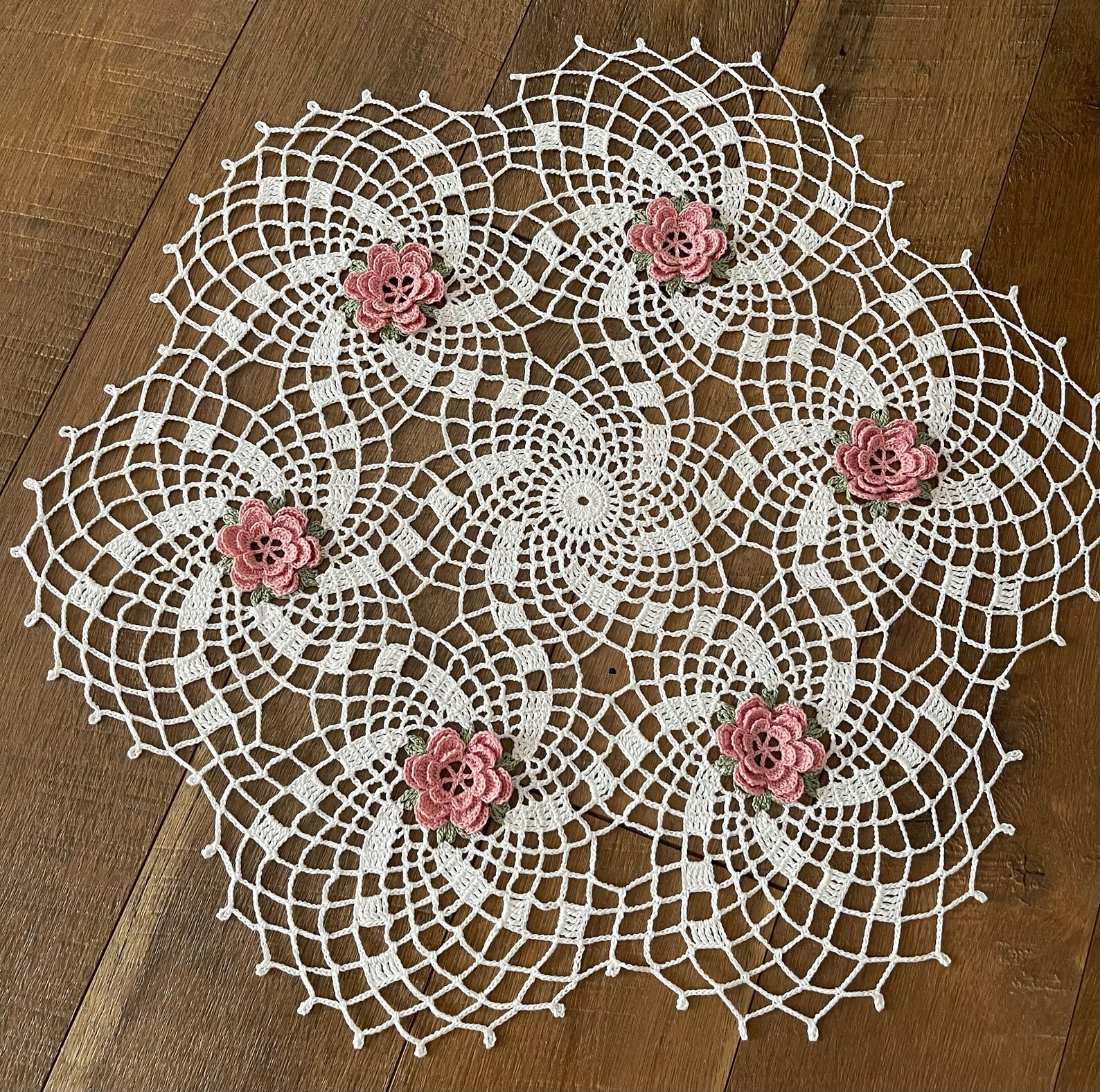 Dancing Roses, Hand Made Doily, New, Made to Order - Etsy