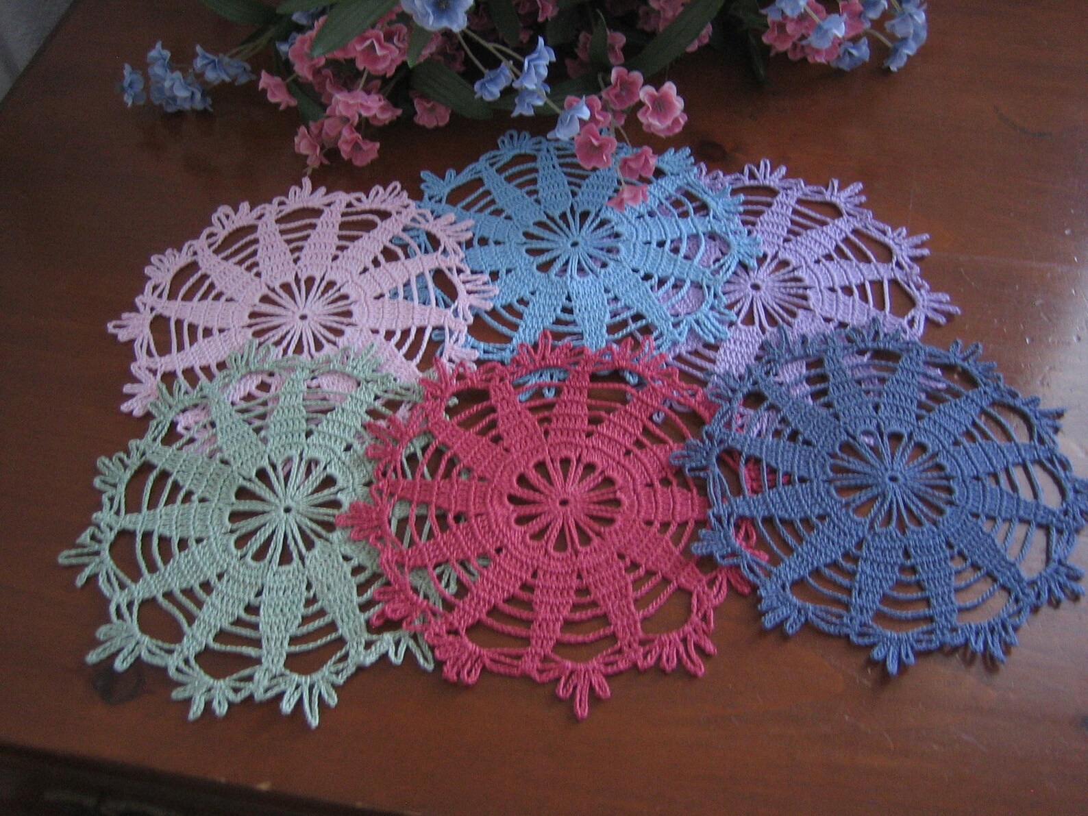 Handmade Crochet Coasters, Various Colors, Set of 6, New! - Etsy