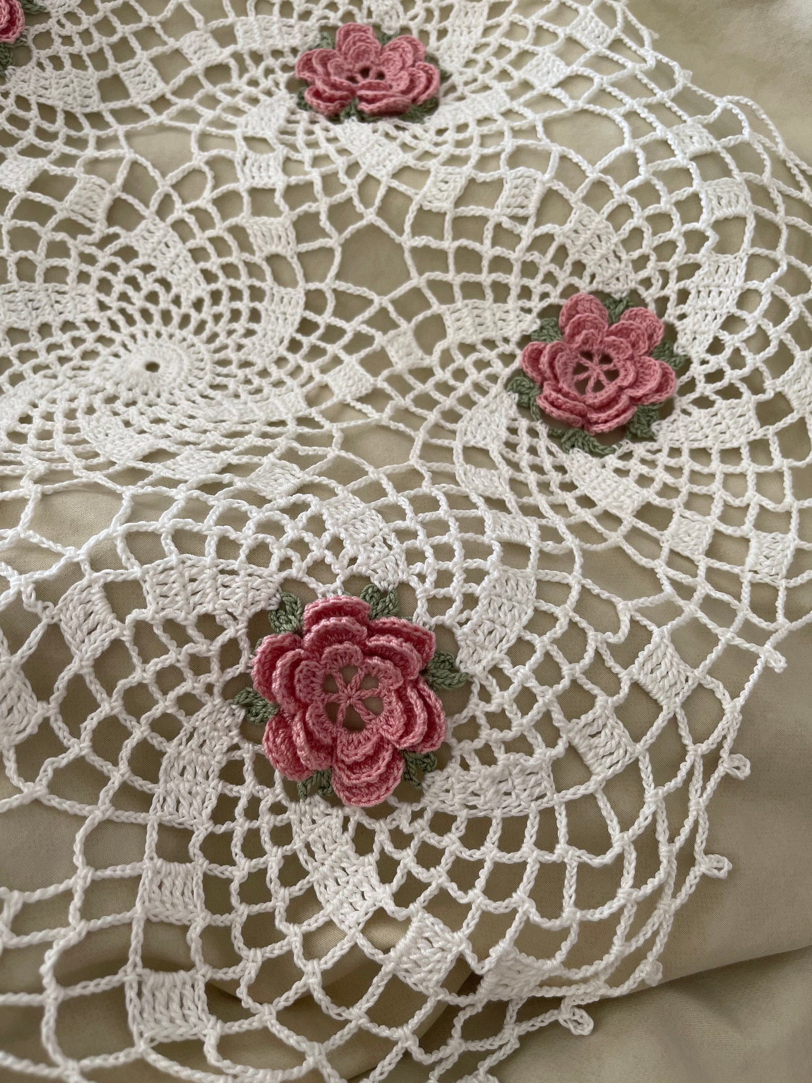 Dancing Roses, Hand Made Doily, New, Made to Order - Etsy