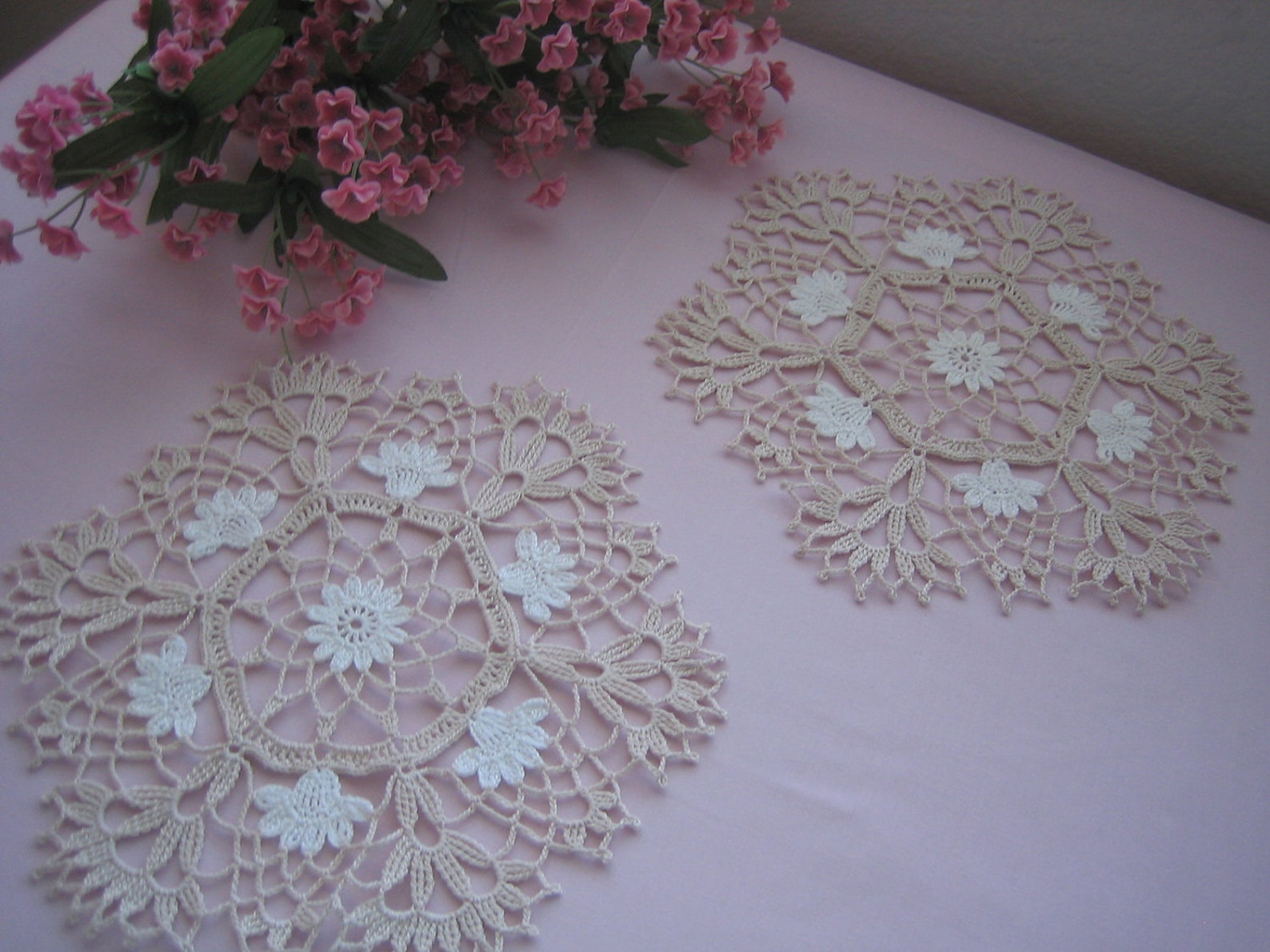 Hand Crochet, Set of 2 Vanity Doilies, New - Etsy