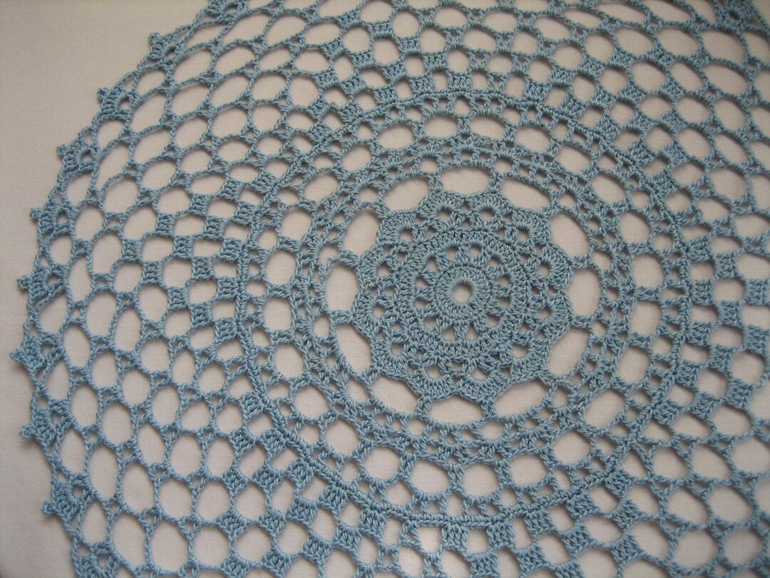 Vintage, Used, Hand Made,open Work Crochet Doily, Ready to Ship, Blue ...