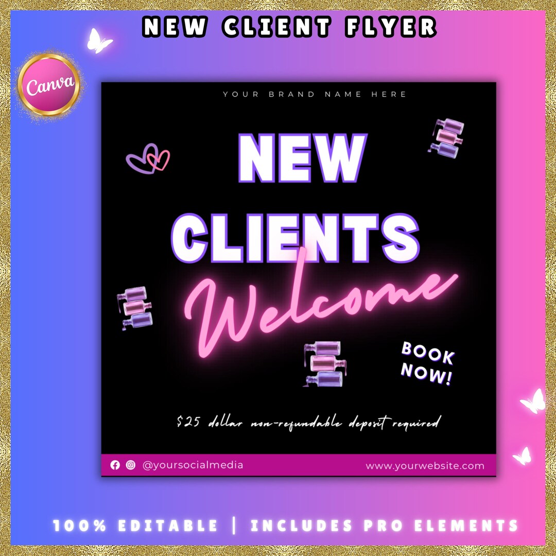 New Client Nail Flyer, New Client Flyer, Book Now Flyer, Appointment ...