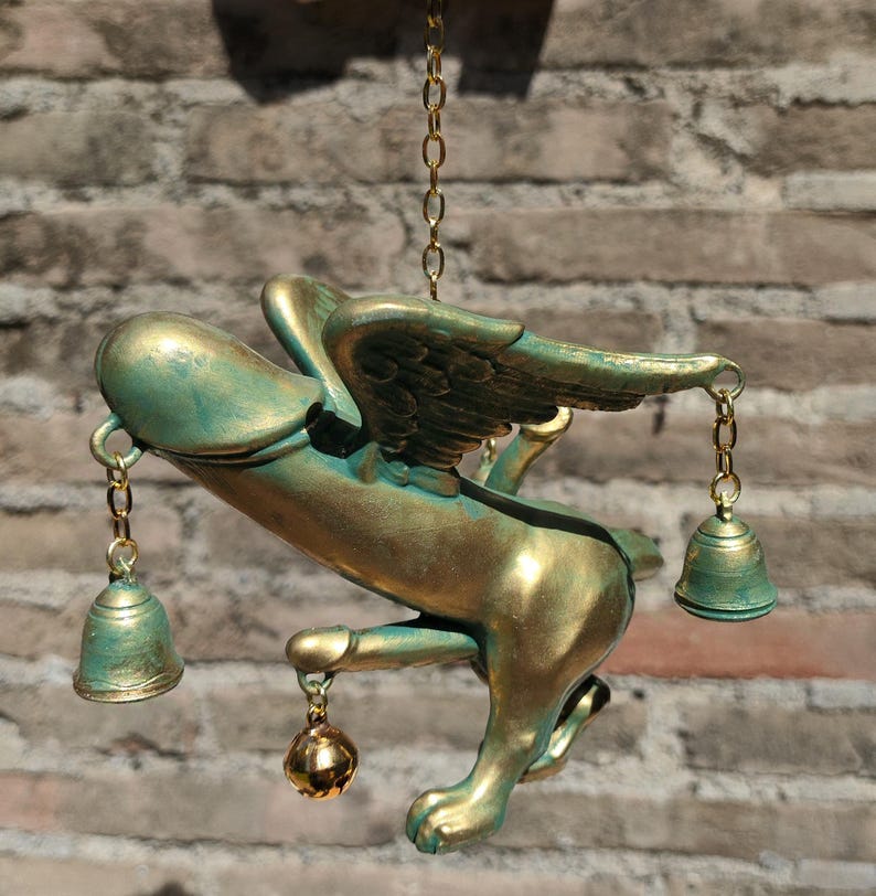 Ancient Roman Tintinnabulum - Unique Winged Phallus Bell Statue - Etsy ...