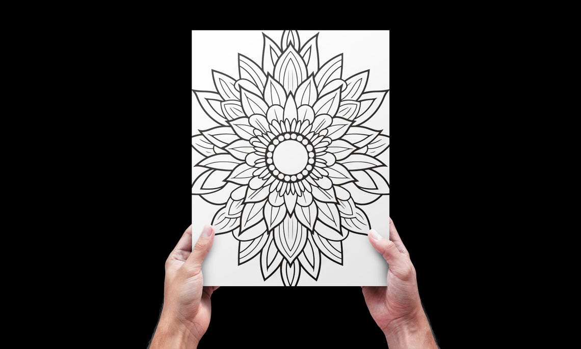 Large Mandala Printable Coloring Book, - Etsy