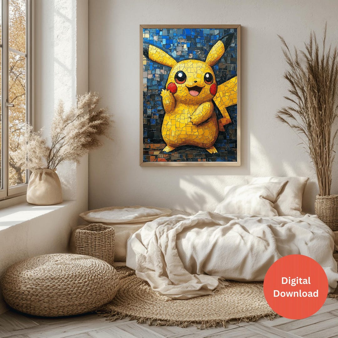 Mosaic Pikachu: Be Different With Mosaic Style Wall Art for Your Kids ...