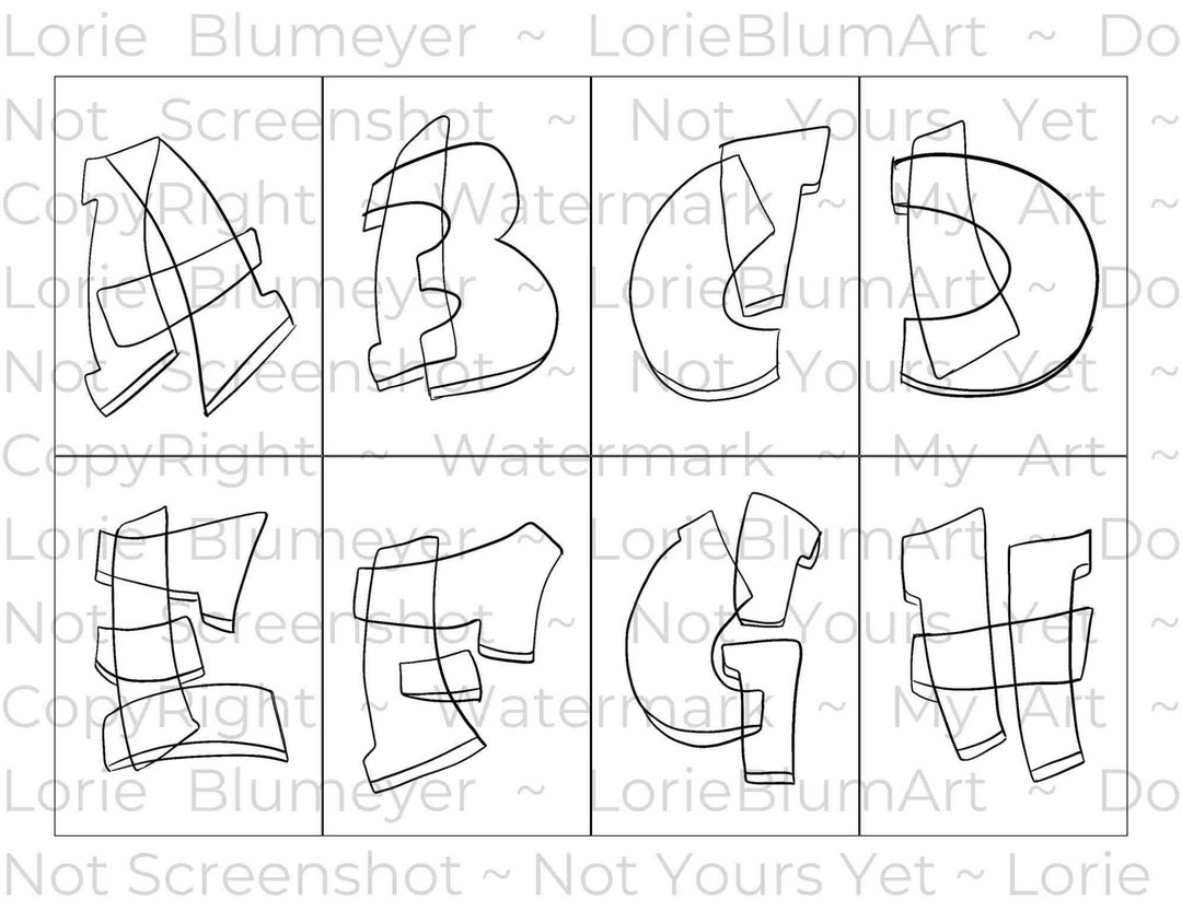 Graffiti Letters: Print & Paint Atcs - 16 Designs - Paint and Create ...