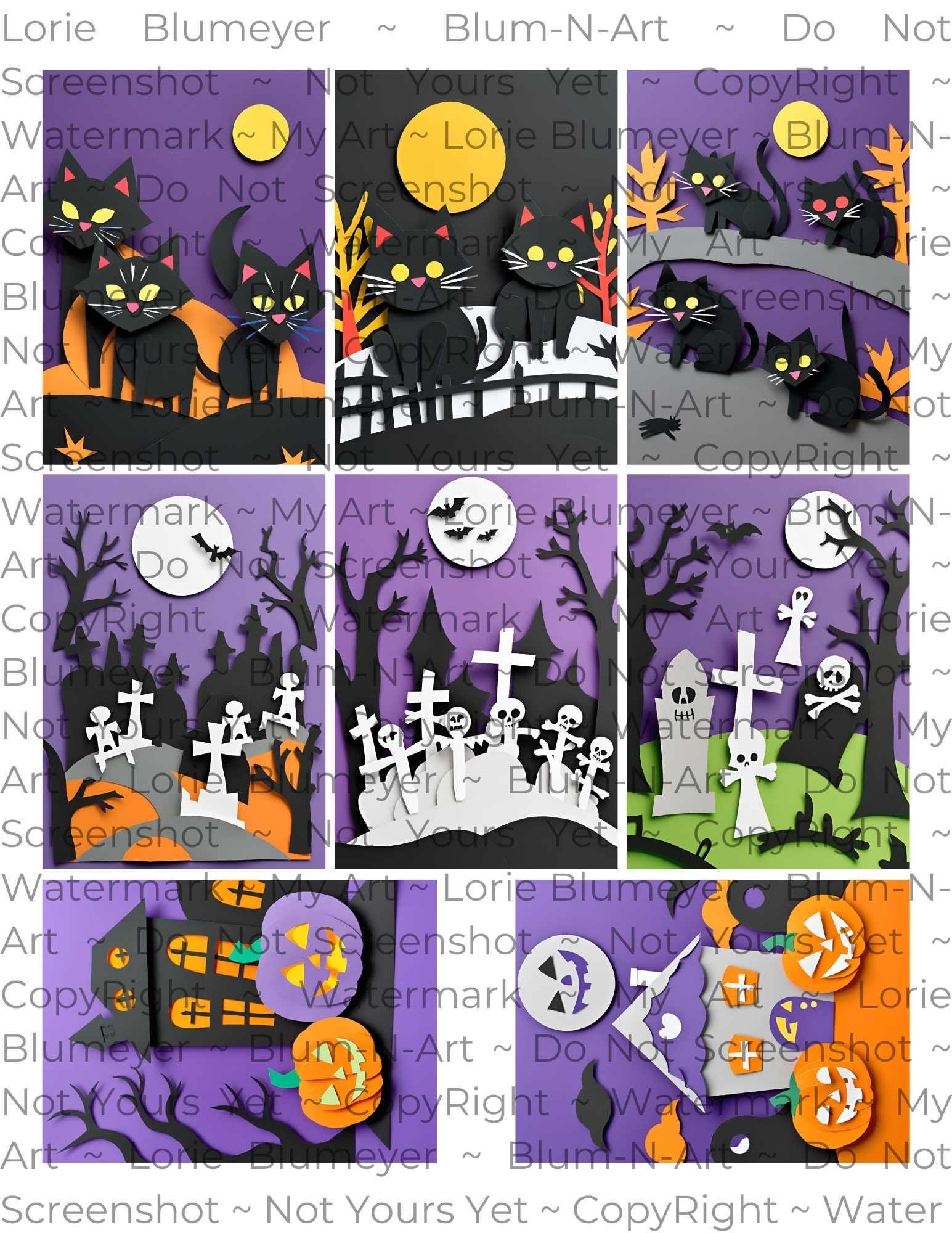 Fun Halloween: ATC Digital Collage Sheets. ATC Size (2.5" X 3.5 ...
