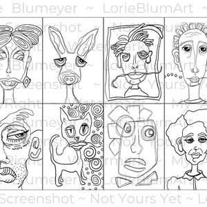 WONKY FACES 1: Print & Paint Atcs - 16 Designs - Paint and Create With ...
