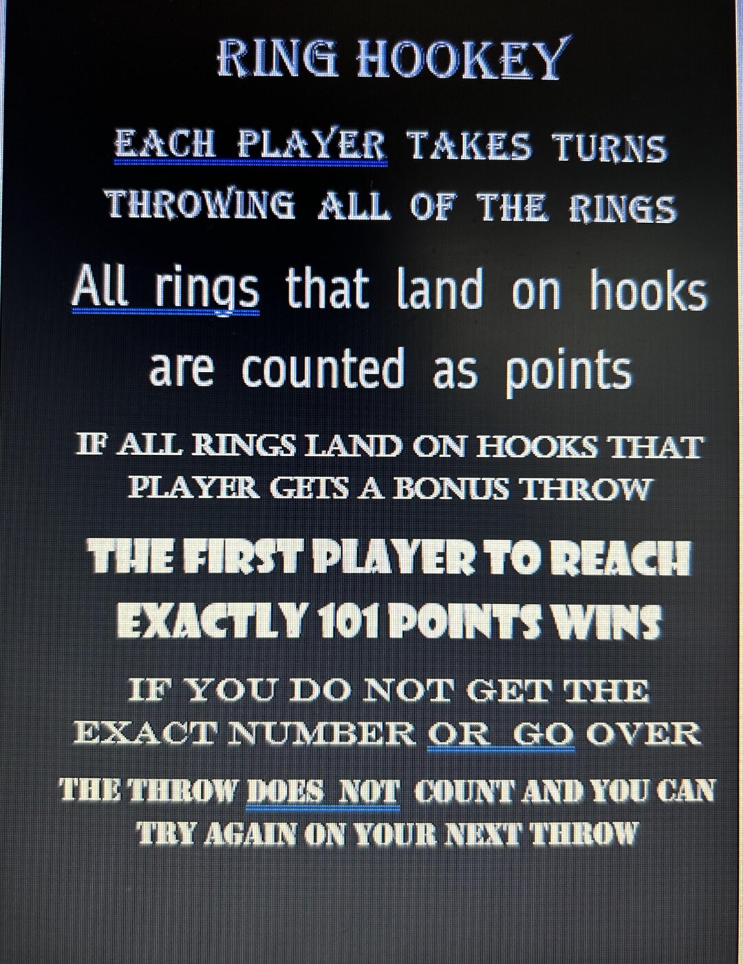 Wall Hookey Rules - Etsy