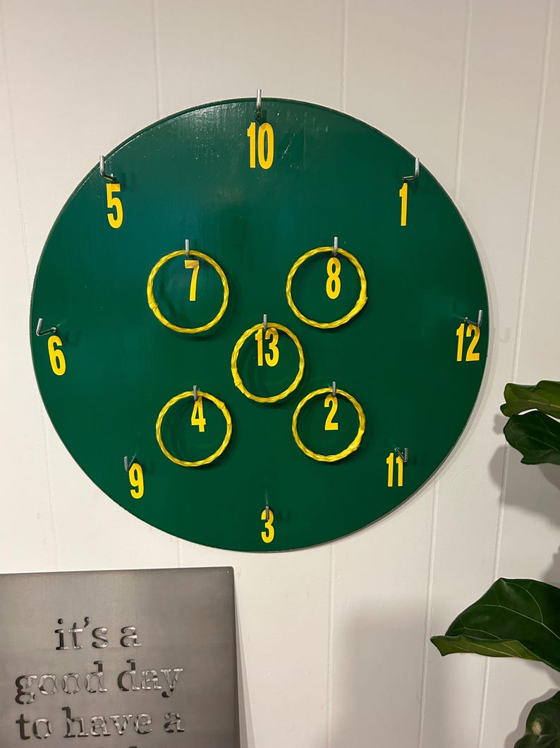 Custom (2 Color) Wall Hookey Ring Toss Board Designed to Order - Etsy