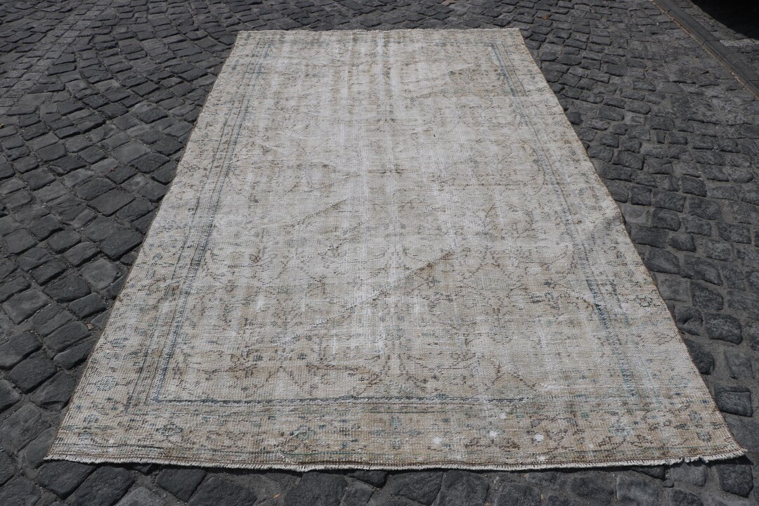 5.2x8.7 Ft Turkish Rug, Vintage Large Rug, Gray Blue Oriental Rug - Etsy