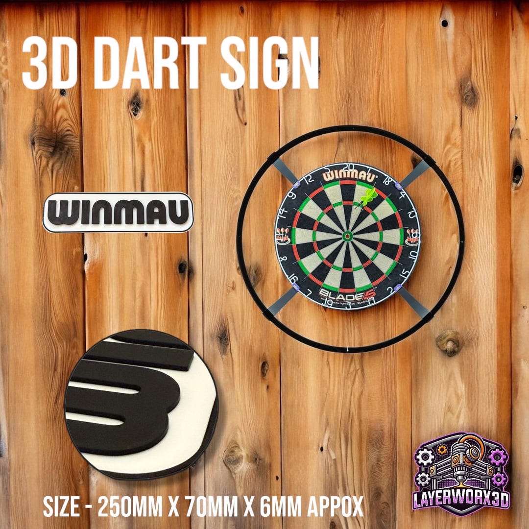 Winmau Darts Sign 3d Printed - Complete Your Set-up / Home Bar / Man ...